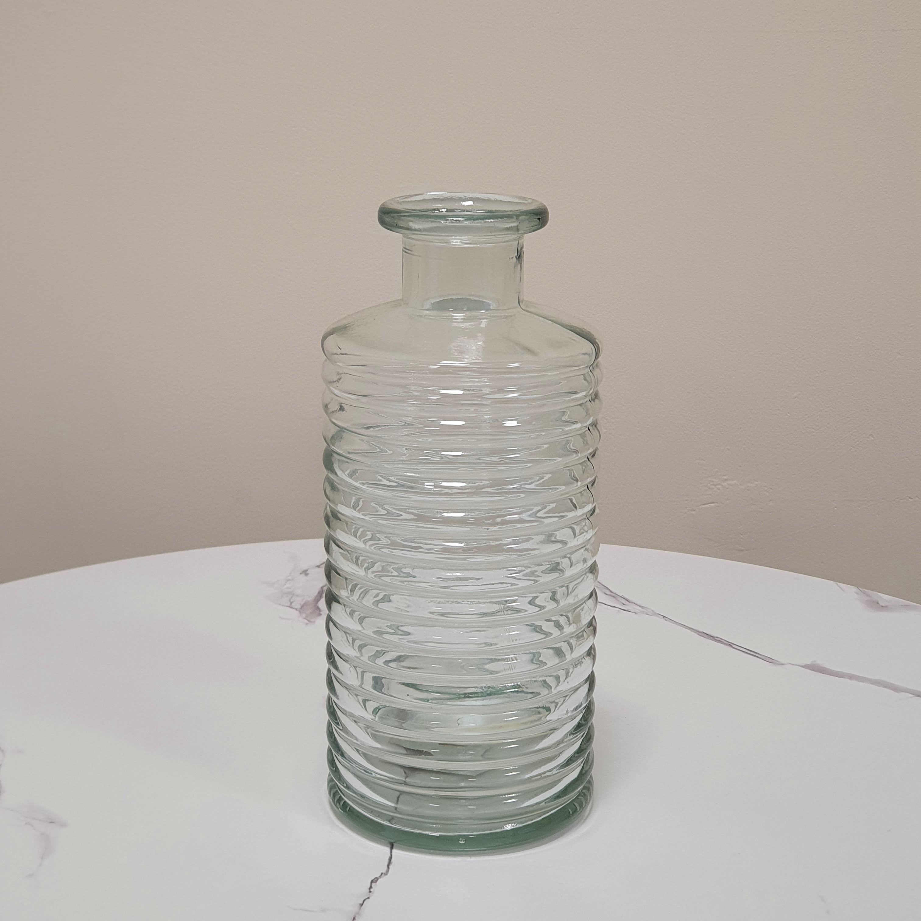 Opal Lily | Dried Flowers and Boho Decor | Horizontal Ribbed Glass Vase ...